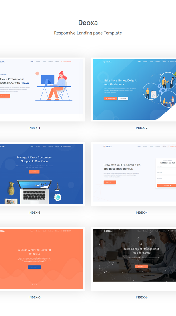 Deoxa - Landing Page Template - code.market